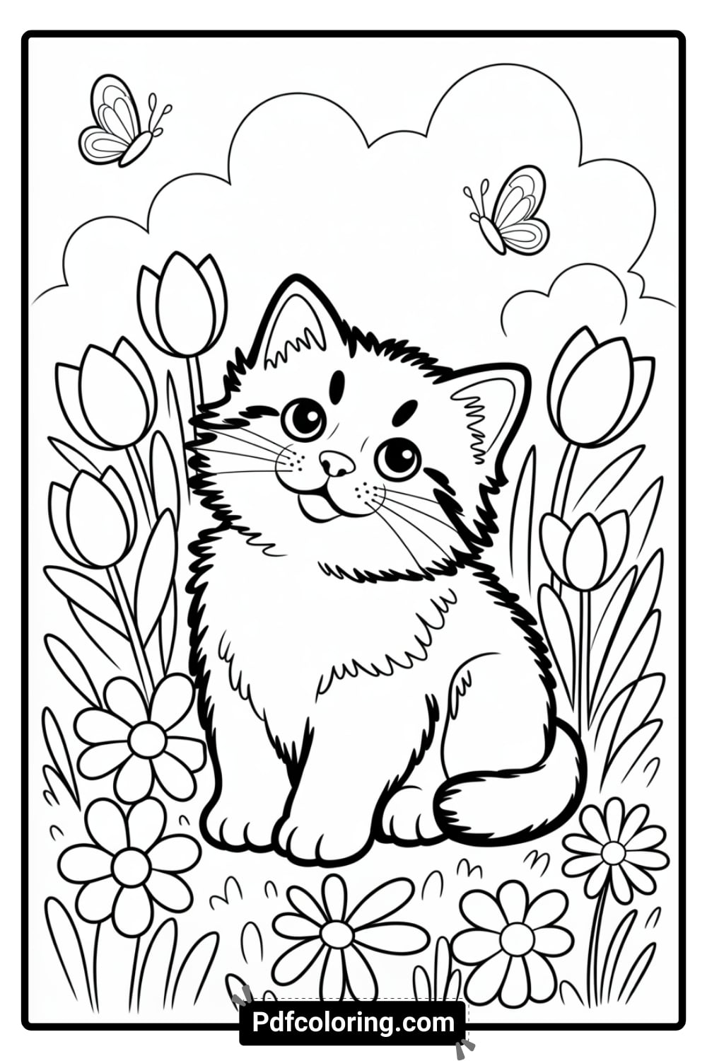 Kitten Coloring Pages: 50+ Free Printable Cat Coloring Sheet